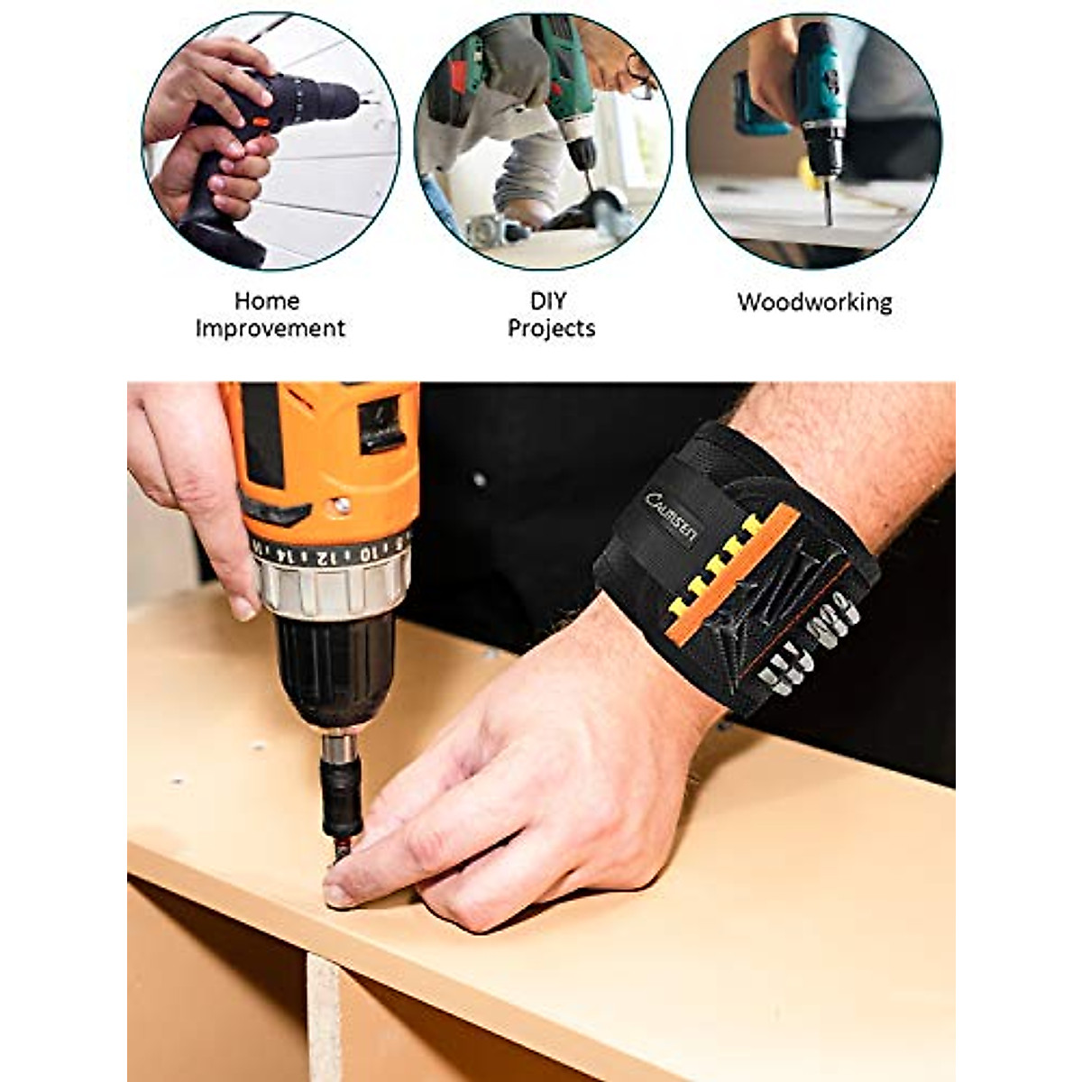 Gifts for Men/Dad, Cool Gadgets for Men, Calmsen Magnetic Wristband with LED Flashlight Gloves, Stocking Stuffers for Men, tool for Husband/Boyfriend/Grandpa on Christmas Day , Father Day，Birthday