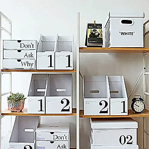4 Pack Magazine File Holder Magazine Organizer, Magazine Storage Box, Large Volume Magazine File Organizer as Book Bins or Folder Holder for Desk (White) (7.48*9.65*11.42 inch/18.9*24.5*29 cm)