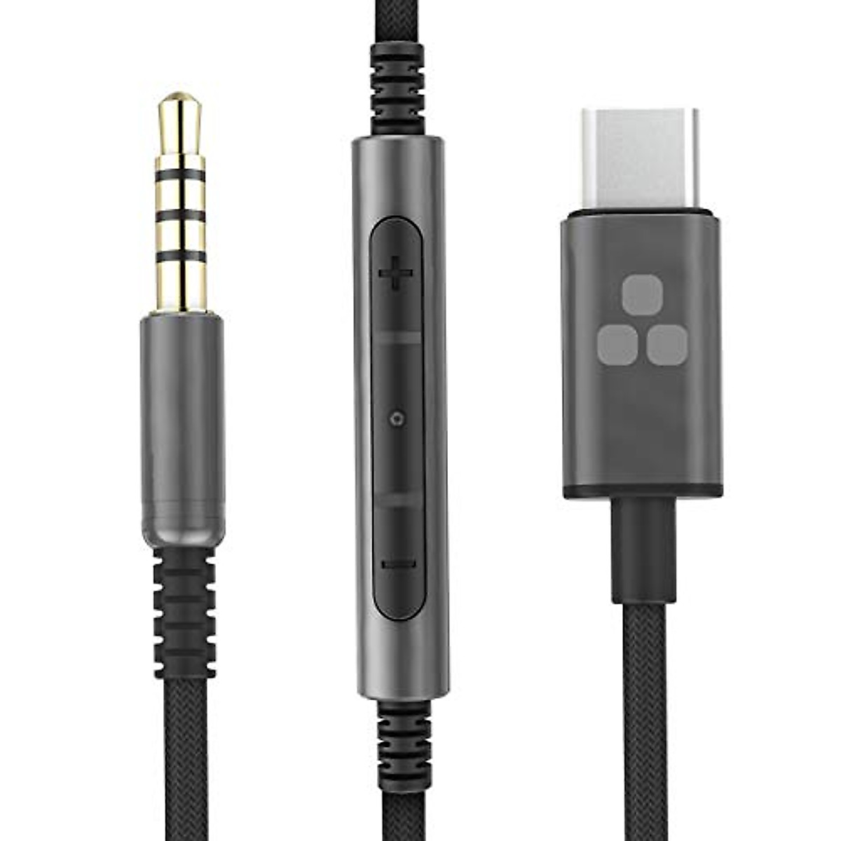 Thore Replacement Headpone Cable with USB C Connector (3.5mm) Audio Aux Cord with Mic (Male 3.5mm Auxiliary) Microphone/Volume Remote (Compatible with Beats/Sony/Sennheiser and Audio Technica) Black