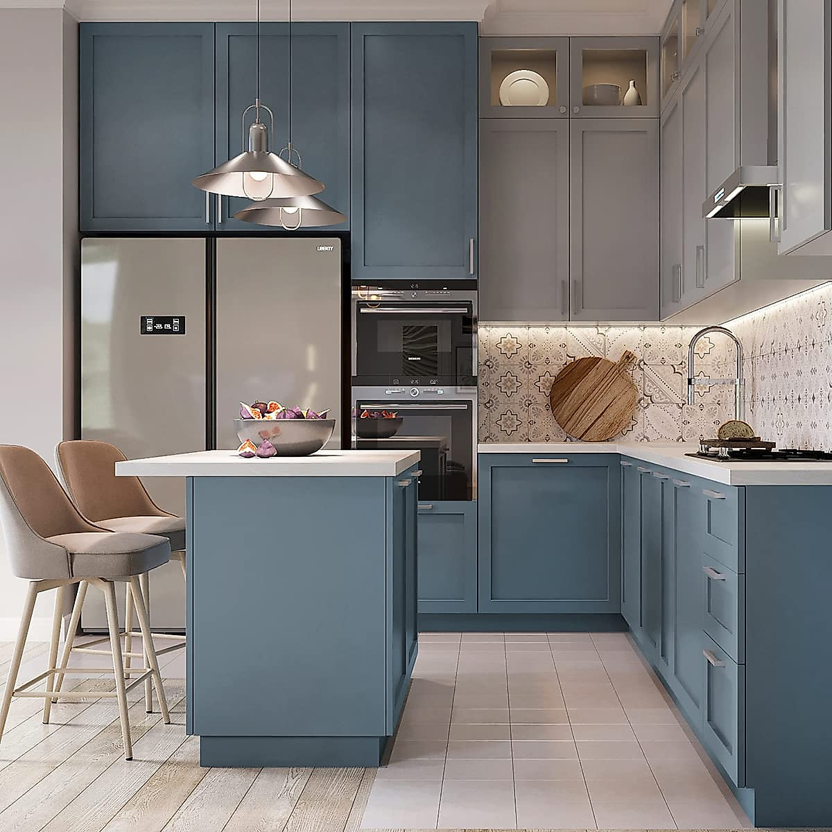 Nukofal Blue Wallpaper Peel and Stick Wallpaper Blue Contact Paper 17.7inch x 118.1inch Blue Waterproof Wallpaper Solid Self Adhesive Removable Wallpaper for Cabinet Kitchen Shelf Liner Vinyl Roll