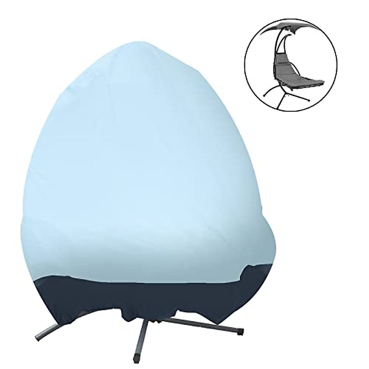 73 Inch Patio Thicken Hammock Cover Waterproof, Outdoor Hanging Chaise Lounge and Stand Wind Resistant Cover, Weatherproof Outdoor Curved Steel Hammock Lounger Swing Chair Covers