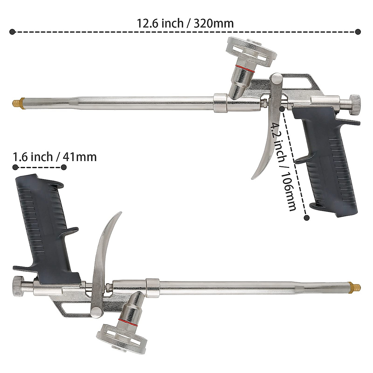 Qjaiune PU Spray Foam Gun Sealant Application Gun, Spray Insulation Expanding Foam Gun Applicator, Heavy Duty Dispensing Caulking Gun for Filling Sealing Windows Gap