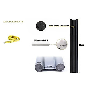 Draft Stoppers, Door Draft Stopper for Bottom of Door, Under The Door Noise Stopper, Soundproof, Lightproof, Weather Stripping Seal for Door and Window. Multi- Purpose Use. 37 Inch in (Black).