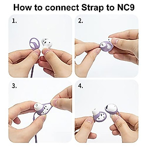 smaate Anti-Lost Strap Compatible with TOZO NC9 Earbuds, Soft Silicone Cord for Sports