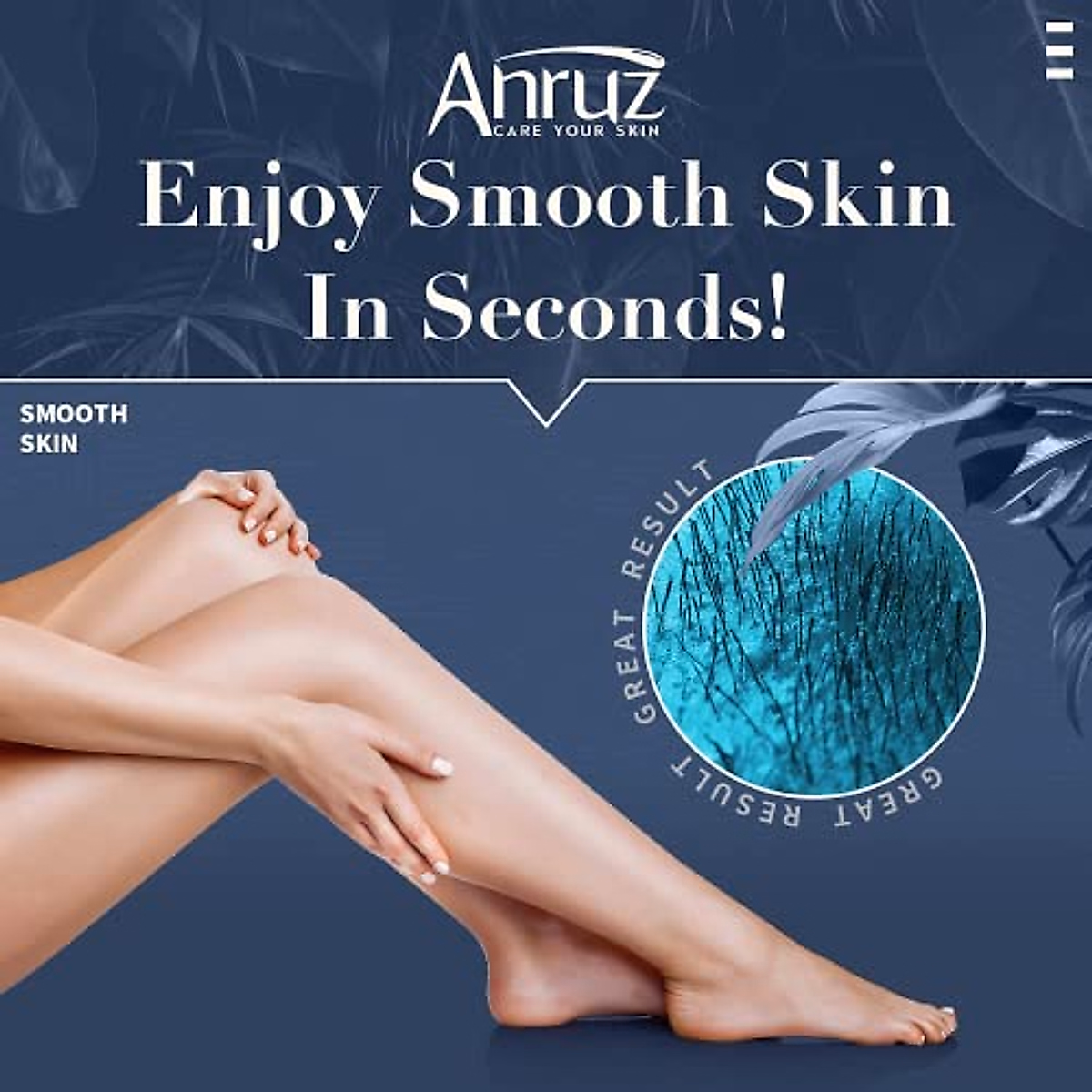 Waxing Kit- Anruz Women Men Wax Kit for Hair Removal - For Sensitive Skin, Eyebrows, Brazilian, Face, Bikini - Home Use Digital Wax Warmer with 5 Bags Hard Wax Beads (17.5 oz. total)