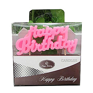 Pink Happy Birthday Letter Candle for Cake,Alphabet Birthday Candle for 1 2 3 4 5 6 7 8 9 10 Years Old Party Cake,1st 2rd 3nd 4th 5th 6th 7th 8th 9th 10th Cake Topper (Pink)