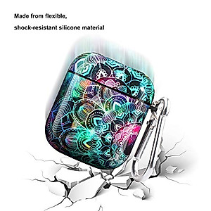 HIDAHE Airpods 2 Case, AirPods Cases Cover Cute, Airpods Skins, Airpods Accessories, Mandala Pattern IMD Case Cover Women Girls Hard Case for Airpods 1 & 2 Charging Case, IMD Mandala