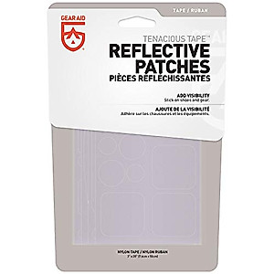 GEAR AID Tenacious Tape Reflective Patches for Safety, Jackets, Bike and Outdoor Gear, Various Sizes, Silver, 3" x 20"- Patches (10897)