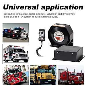 YHAAVALE 9200E Amplifier Police Siren & Metal Ultra Slime Octagon Compact Flat Speaker,DC12V 100W Multi-Tones Wired Control with Mic Loudspeaker Emergency Electronic PA System for Police Cars