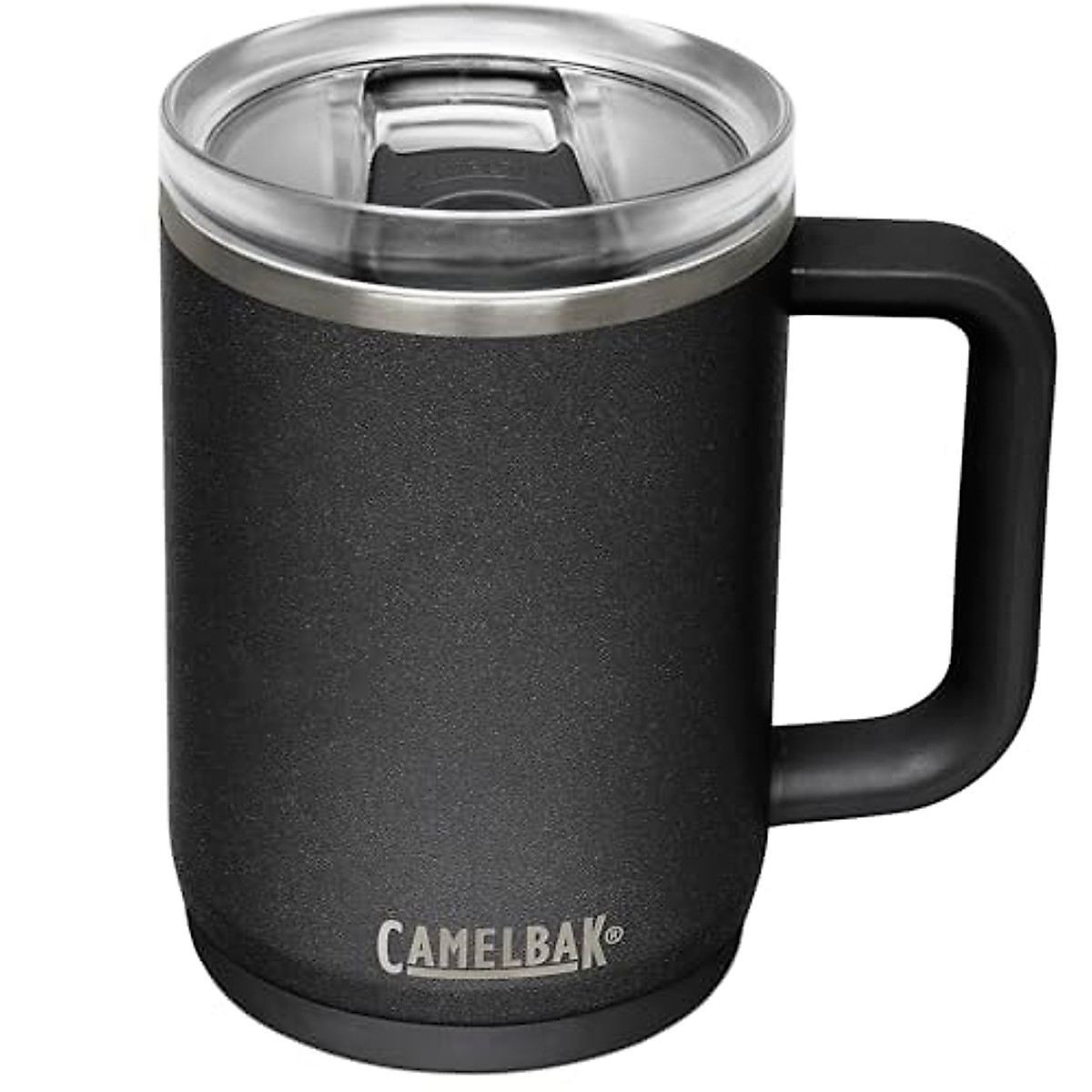 CamelBak Thrive Leak-Proof 16 oz Mug, Insulated Stainless Steel - For travel, coffee, tea, hot beverages - Spill Proof - Cup-holder Compatible, Black