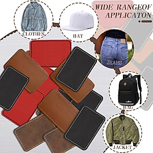 60 Pieces Light Brown-Black Leather Hat Patches for Laser Engraving with Heat Press/Transfer Adhesive Iron-on Blank Rectangle Laserable Engrave Faux Leather Supplies(3 inch×2 inch)