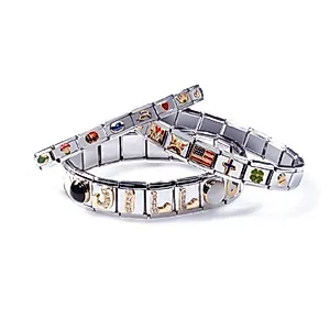 Sexy Sparkles October Birthday Birthstone Italian Charm with Gold Tone Frame