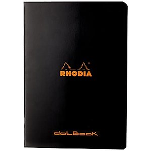 Rhodia Slim Staplebound Notebooks - Dots 48 sheets - 6 x 8 1/4 in. - Black cover