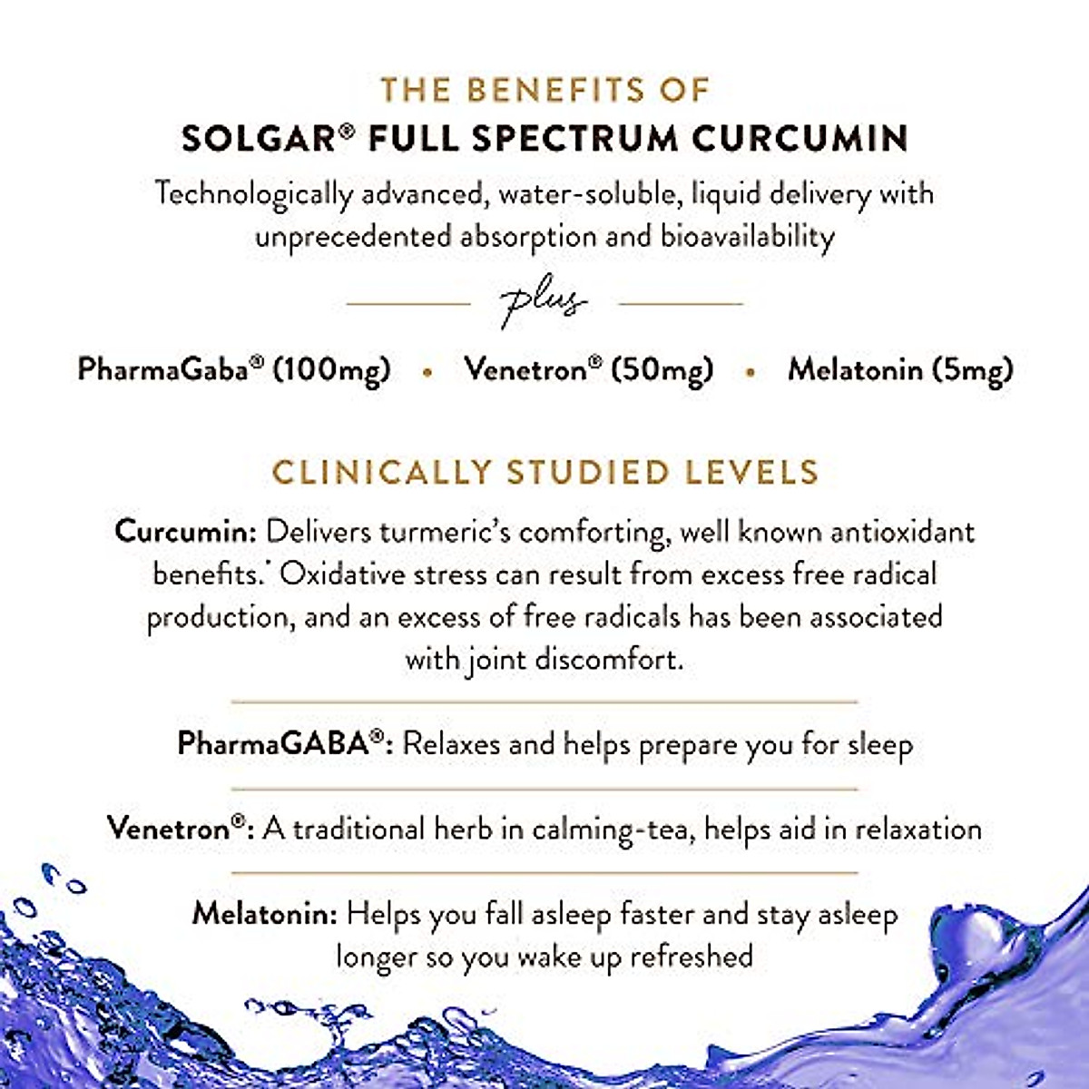 Solgar Full Spectrum Curcumin Sleep Ease, 60 Licaps - Supports Calm, Tranquil Rest & Relaxation, Antioxidant Support - Melatonin, PharmaGABA, Venetron, Curcumin - Non-GMO, Vegetarian - 30 Servings