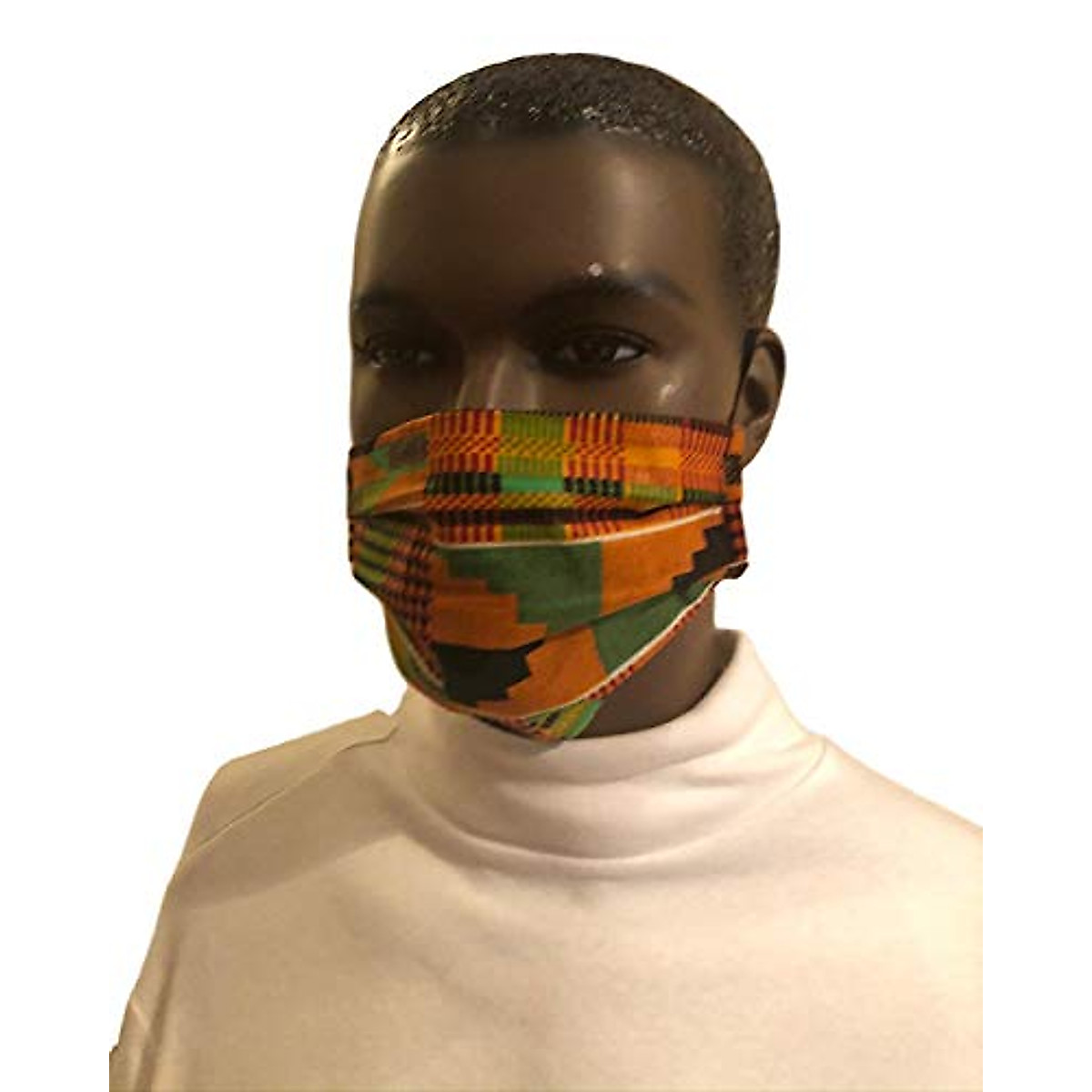 African Kente Print Fabric (6 Yards) Kente African Print Ankara Fabric for Head Wraps, Choir Stoles, African Dance Uniforms for Men Women Kids, Home Decor, Craft Project, Clothes, Kente mask face cover