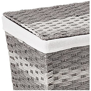 Whitmor Liner and Lid Laundry Hamper, Gray Wash