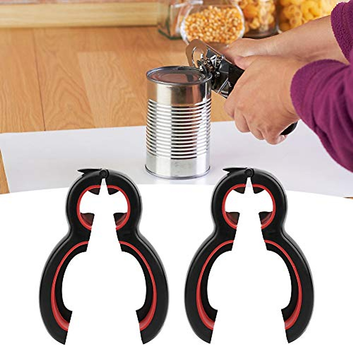 2Pcs 6‑In‑1 Can Opener Jar Opener Bottle Opener Multifunctional Bottle Opener Kitchen Handheld Gadgets