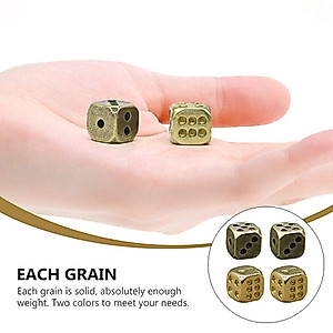 4pcs Ancient Brass Dice Solid Metal RPG Role Playing Game Dice Learning Dice Party Supplies