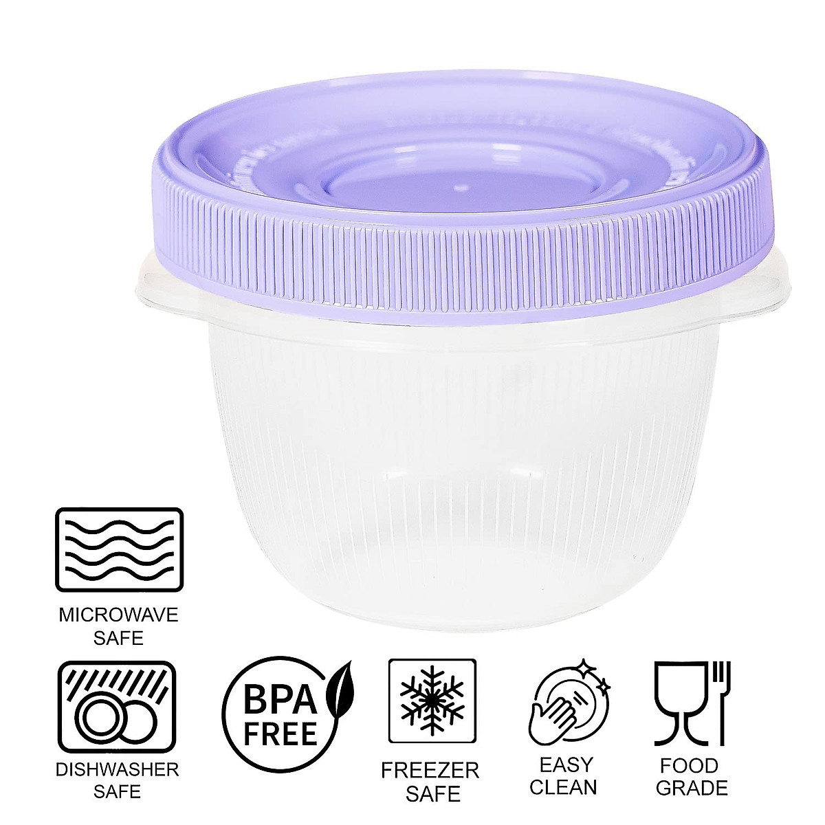 ARNO Twist Top Food Deli Containers Screw And Seal 8.5 OZ Set of 3 BPA Free