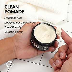 Challenger Fragrance Free Cream Pomade | Non-Comedogenic Styling Product | Unscented Hair Gel | Medium Firm Hold & Clean Ingredients | 3oz