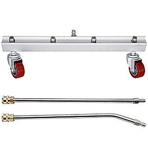 Twinkle Star 16 Inch Pressure Washer Undercarriage Cleaner, Under Car Water Broom with 16" Straight Extension Wand and 16" 45 Degree Curved Wand, 4000 PSI