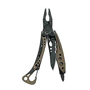 LEATHERMAN, Skeletool Lightweight Multitool with Combo Knife and Bottle Opener, Coyote Tan