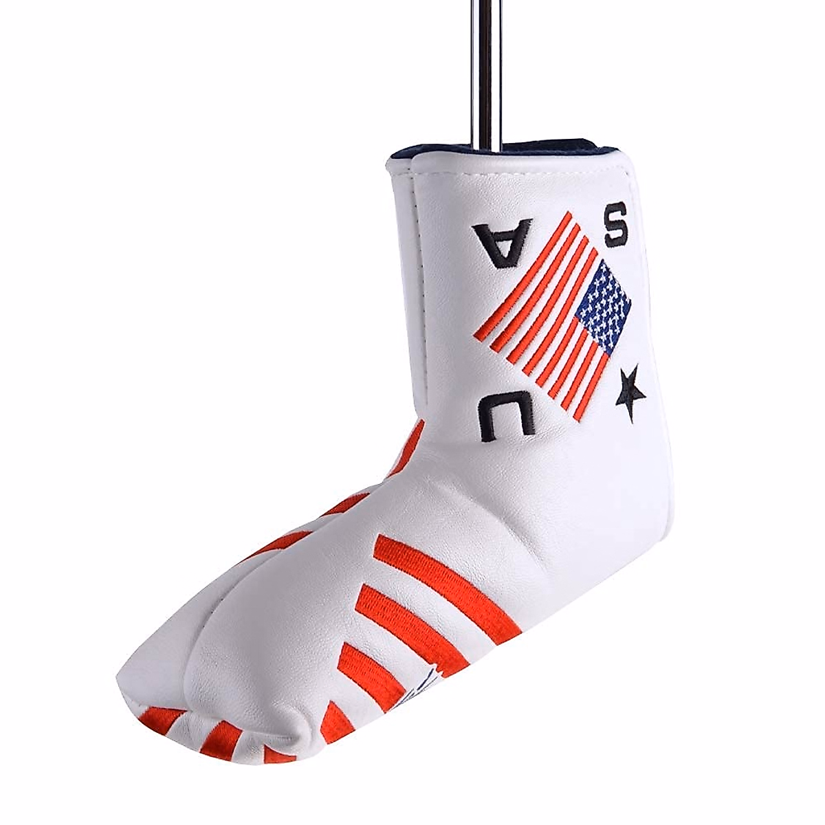 Golf Putter Head Covers Mallet Headcover Club PU Leather Protector Cover Magnetic Closure USA Fits All Putters for Men Women (USA Eagle Blade)