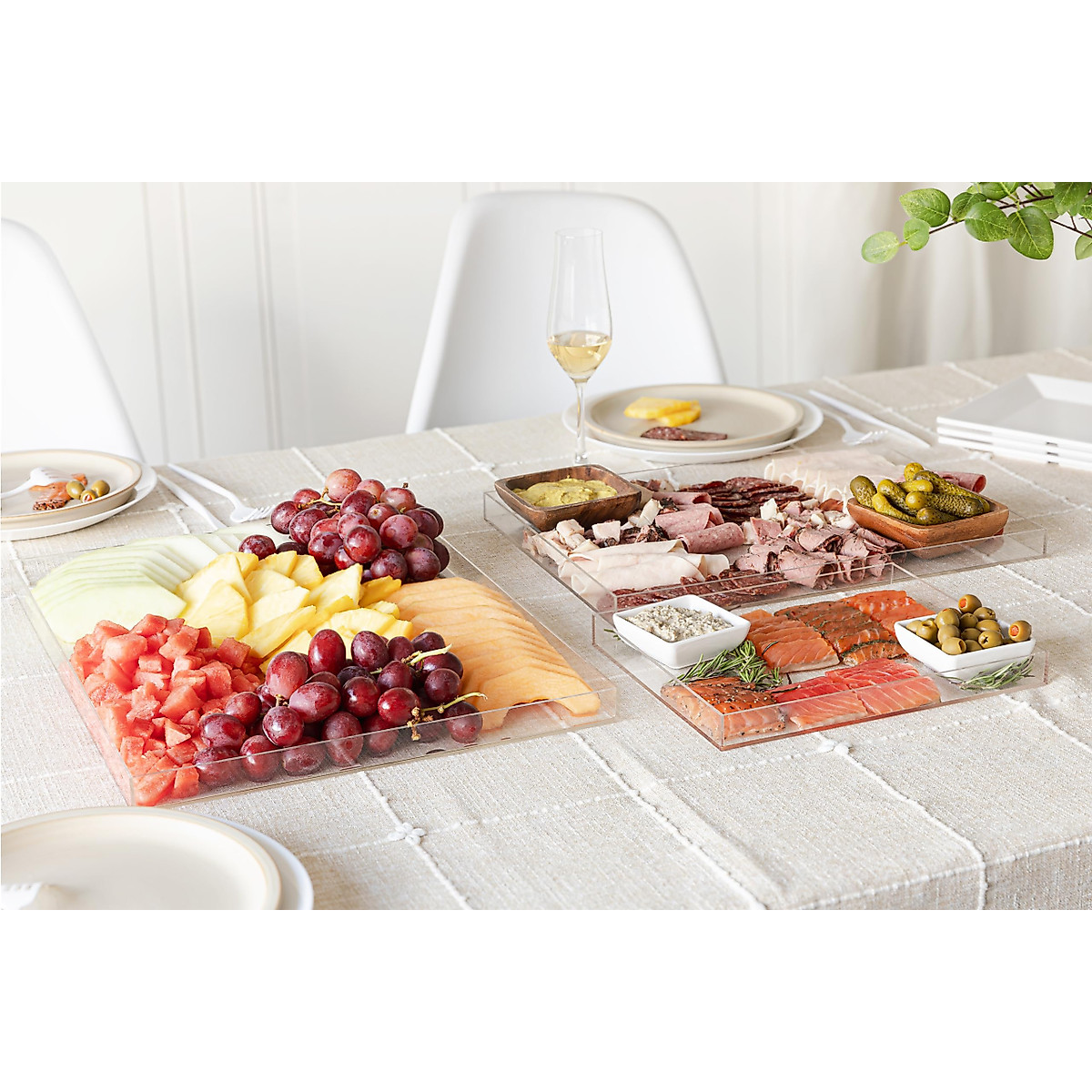 Acrylic Tray Bathroom Countertop Tray - Small Tray Organizer with Lid - 17”x13”x1” Toilet Tank Tray for Bathroom Storage Decorative Tray for Coffee Table, Bathroom Vanity & Room Décor