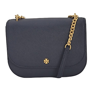 Tory Burch 136092 Emerson Flap Tory Navy Blue With Gold Hardware Women's Shoulder Bag