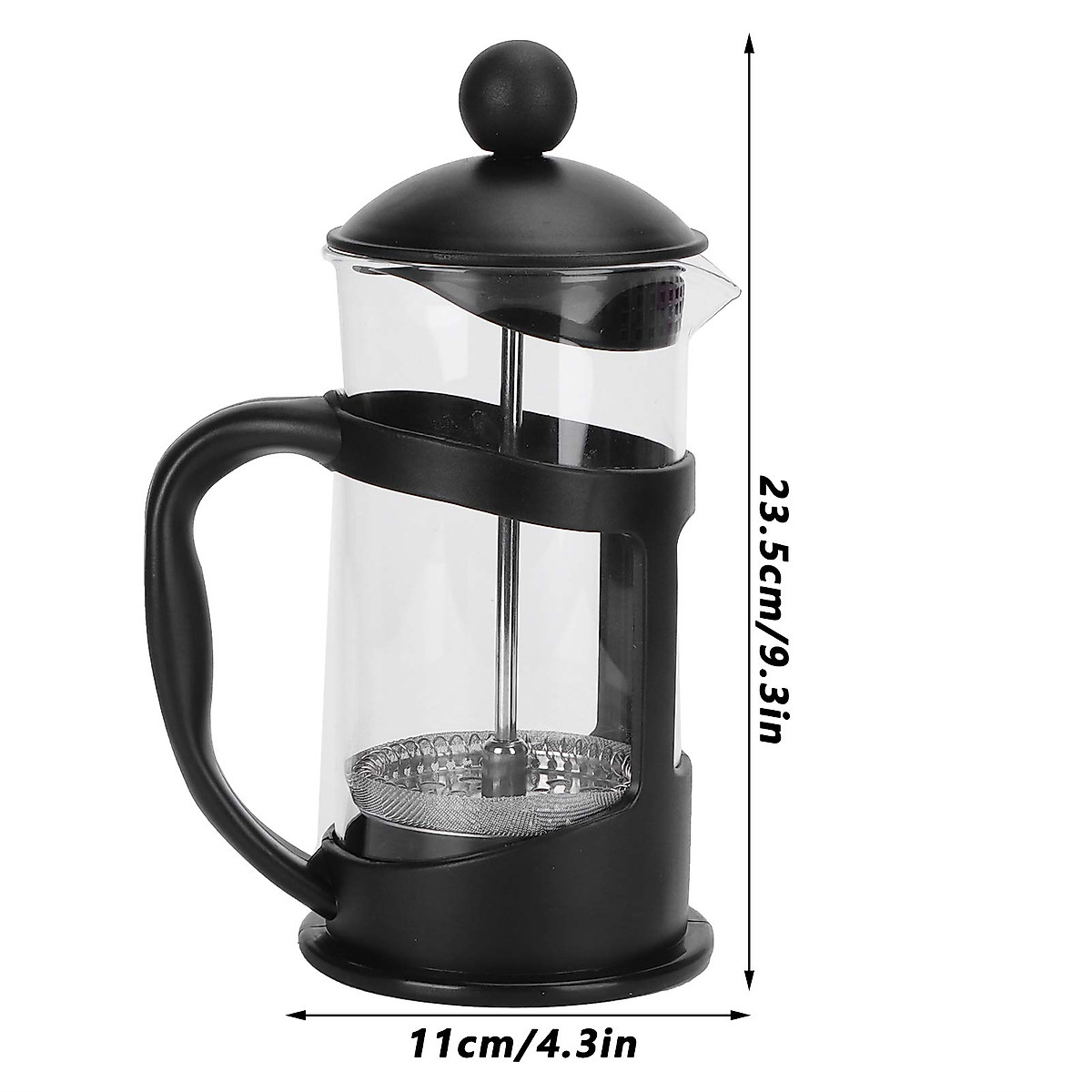 KUIKUI French Press Coffee Maker, Espresso Tea and Coffee Maker, High Temperature Resistant Borosilicate Glass Coffee Press Teapot for Camping Travel Gifts, Black (1000ml)
