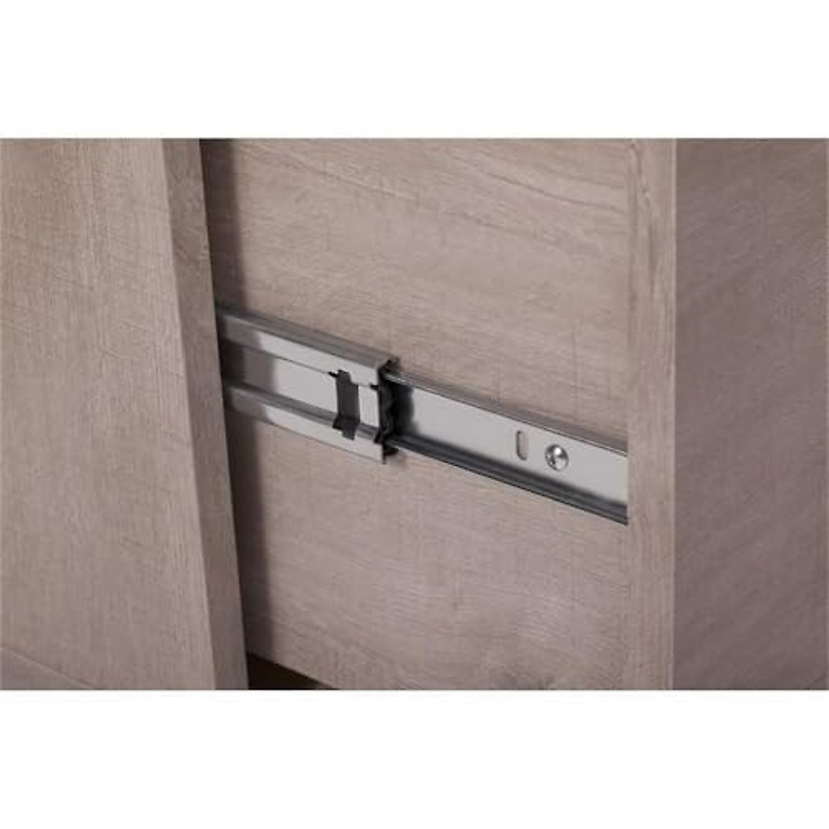 Bush Furniture Key West 54W Computer Desk with 2 Drawer Lateral File Cabinet and 5 Shelf Bookcase in Washed Gray