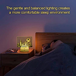 Potter Gifts for Kids,Hogwar Castle,Christmas or Birthday Party Supplies for Boys Girls,Night Light for Bedroom,Potter Decoration for Room