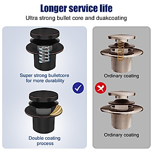 Bathtub Drain Tip Toe Tub Conversion Kit Assembly, Replacement Tub Drain Kit with Two-Hole Overflow Faceplate and Universal Fine/Coarse Thread(Oil Rubbed Bronze)