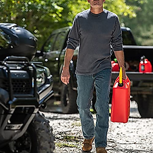 Scepter FG4RVG5 Military Style 5.3 Gallon Gas Can, Jerry Can Fuel Container with Self-Venting Spout, Red