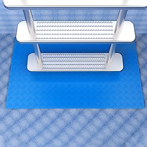 DECOHS 16" x 36" Pool Ladder Mat-Large Swimming Pool Step Mat with Non-Slip Texture-Protective Ladder Pad for Above Ground Pools Liner and Stairs (Stripe)
