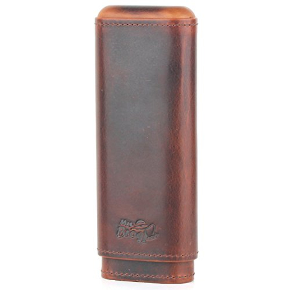 Leather Cigar Case - Two Tone Aniline Leather - [Tan]