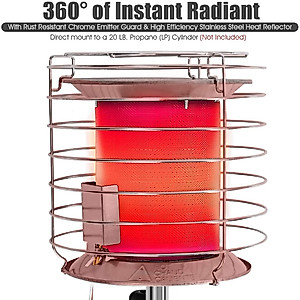 S AFSTAR 35,000-42,000 BTU Tank Top Propane Heater, Portable Propane Heater w/Tip-over Switch & Safety Shut-off, Indoor Outdoor Heaters for Ice Fishing Survival (Propane Cylinder not Included)