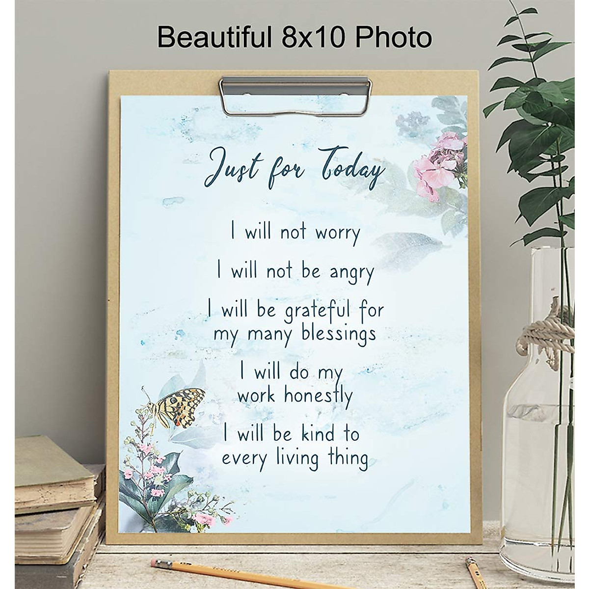 Inspirational Motivational Quotes Poster - Zen Buddhism New Age Wall Art Decor - Meditation Gift for Buddhist, Yoga Teacher, Women - Reiki Gratitude Picture Print for Spa Decor, Bathroom