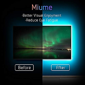 Miume Music tv Led Backlight with 16.4ft LED Strip Lights for 61-80 inch TV,RGB USB Powered TV Led Backlight with APP and Remote Control,TV Led Backlight Kit for Flat Screen TV PC