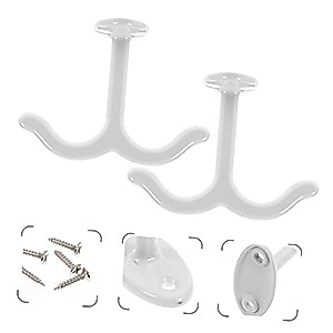 VILLCASE 4pcs Closet Garage Hat Robe Clothes Prong Top Wardrobe Bag Cabinet Coat Towel Hanging Hooks Hook Under Multifunction Kitchen Metal Bathroom Hangers Double Ceiling Clo Hanger
