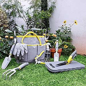 Byhagern 11 PCS Garden Tool Set, Gardening Tool Set with Non-Slip Rubber Grip, Professional Heavy Duty Aluminum Alloy Gardening Tools for Women, Ideal Gardening Tools Kit Gift for Women