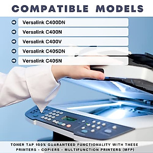 Toner Tap Extra High Yield for Versalink C400DN C400N C405DN C405N C400 C405 C400D (5-Pack Bundle) 106R03524 106R03526 106R03527 106R03525 Remanufactured Color Cartridges