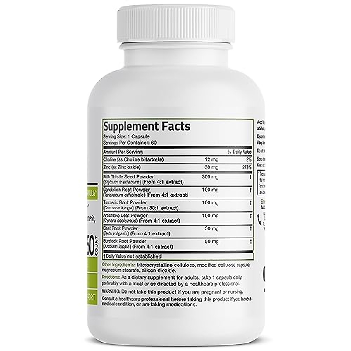 Bronson Liver Detox Advanced Detox & Cleansing Formula Supports Health Liver Function with Milk Thistle, Dandelion Root, Turmeric, Artichoke Leaf & More, Non-GMO, 60 Vegetarian Capsules