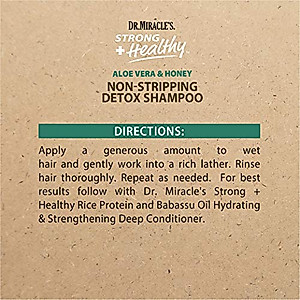 Dr. Miracle's Strong & Healthy Non Stripping Detox Shampoo (3 Pack). Contains Aloe Vera, Honey and Coconut Water.