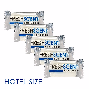 Freshscent 1.0 oz Bar Soap (200 Pack) Hotel Travel Size, Individually Wrapped, Vegetable Based, Bulk Amenities and Toiletries for Hospitality
