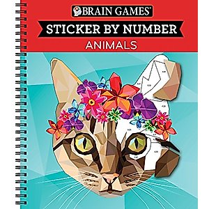 Brain Games - Sticker by Number: Animals (28 Images to Sticker)
