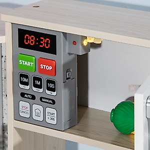 Qaba Ultra-Big Corner Kids Kitchen Playset with Sound Effects, Wooden Play Kitchen with Stainless Steel Cooking Toys, Imaginative Pretend Toy for Ages 3-6 with Phone, Ice Maker