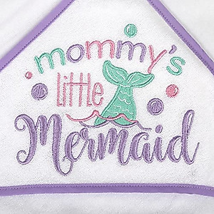 Baby Hooded Towel and Washcloth Set for Infants, Boys and Girls 6-12 Months (Mommy's Mermaid)
