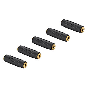 3.5mm F/F Stereo Coupler - 5 Pack Gold Plated 3.5mm Stereo Jack Female to Female Adapter Connectors