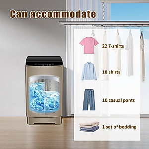 AXUTL Washing Machine Washer Machine 1.25cu.ft Apartment Dorm Laundry Compact Portable Washer Gold Full Automatic, 8 Water Levels, 10 Wash Programs